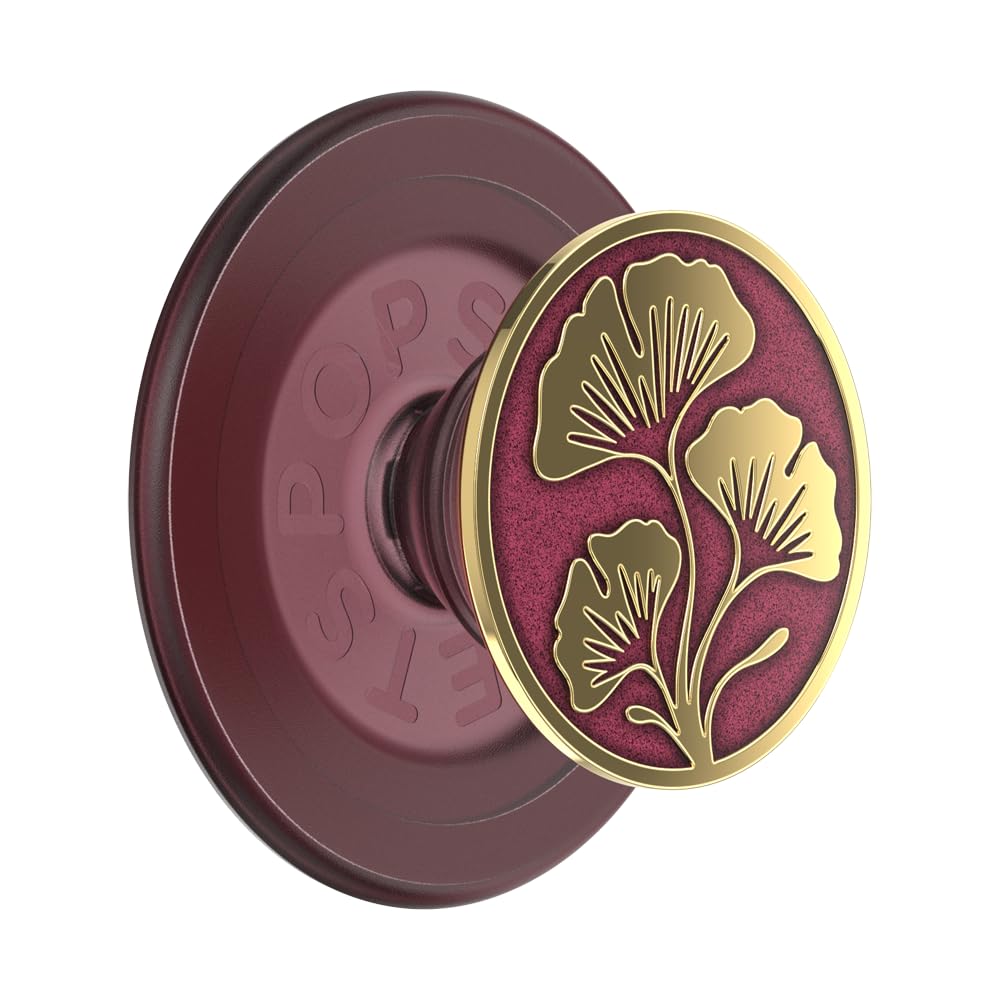 PopSockets Enamel Ginkgo Oxblood PopGrip for MagSafe